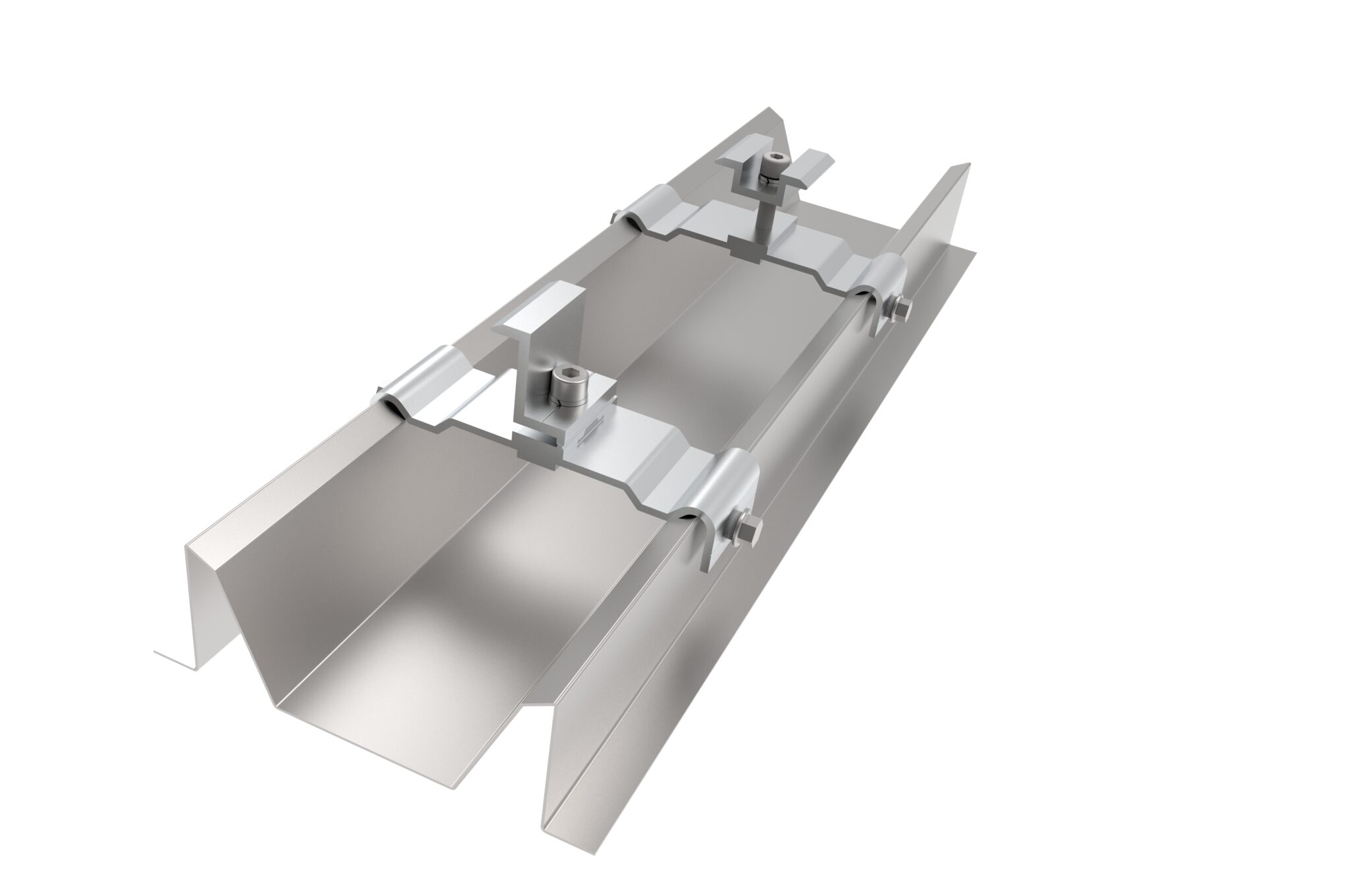 Waterproof end clamp with a middle baffle
