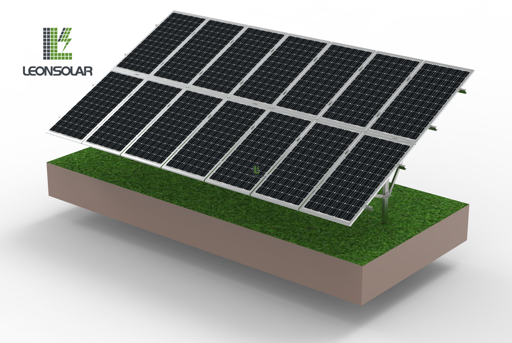 Single-column carbon steel ground pv system